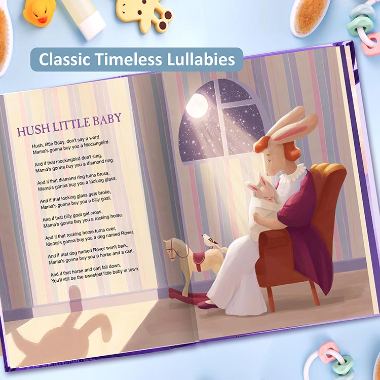 Nursery Rhymes and Personalised Lullabies Book for Newborns and Toddlers