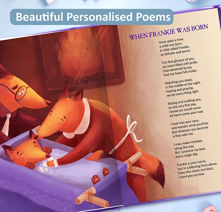 Nursery Rhymes and Personalised Lullabies Book for Newborns and Toddlers